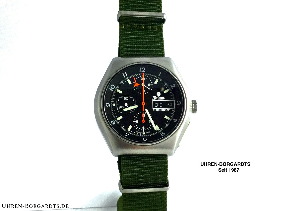 Tutima Military Stahl 43mm Referenz 798 Automatik cal.5100 Grünes ...